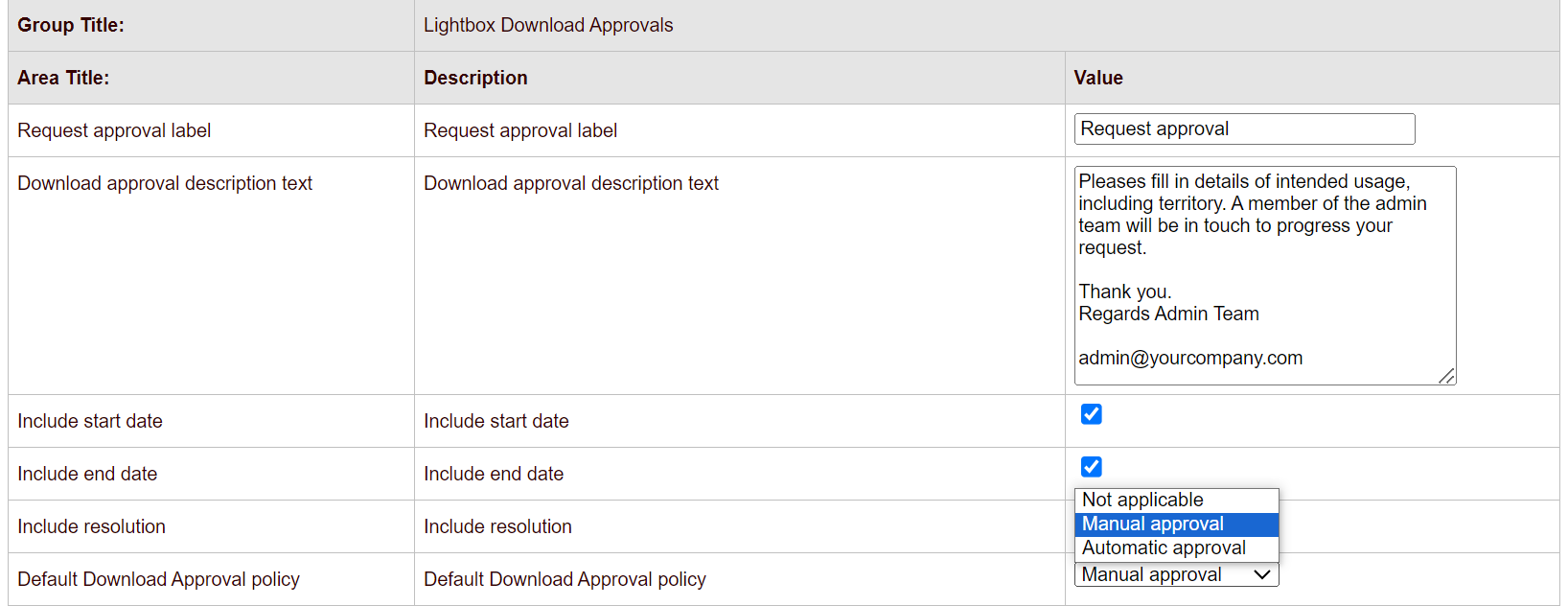 Download approval process set-up – Capture Help Centre